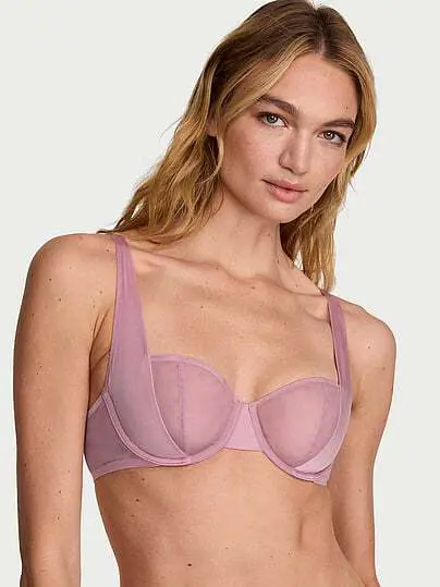 Victoria's Secret Very Sexy Sheer Reveal Unlined Balconette Bra - Pink