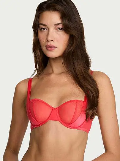 Victoria's Secret Very Sexy Sheer Reveal Unlined Balconette Bra - Pink