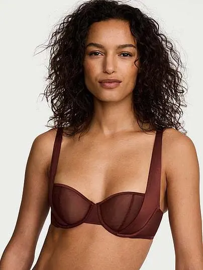 Victoria's Secret Very Sexy Sheer Reveal Unlined Balconette Bra - Red