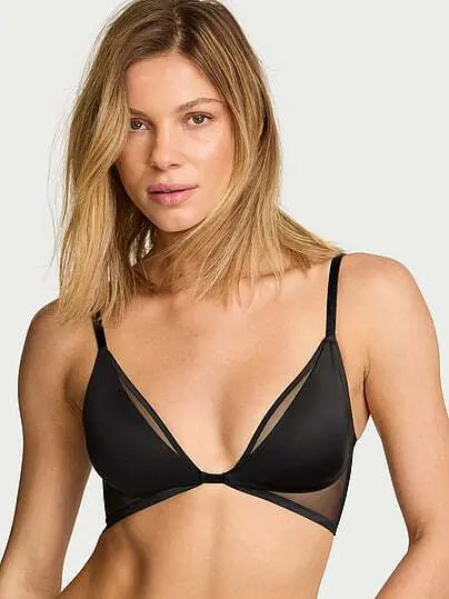 Victoria's Secret Very Sexy Sheer Reveal Unlined Modern Bralette - Black