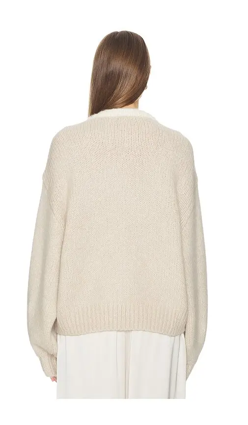 SRG Caylea Oversized V-neck Sweater - Beige