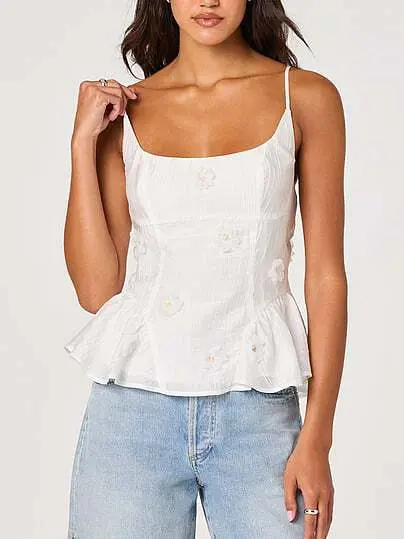 Victoria's Secret Astr The Label Kassidy Peplum Top - White,ivory