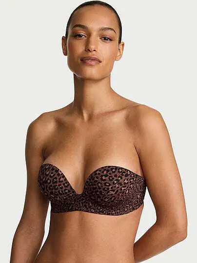 Victoria's Secret Bare Bombshell Add-2-cups Push-up Strapless Bra - Print