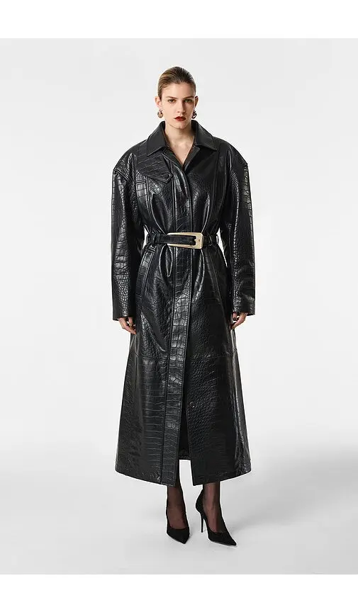 Revolve Nikita Embossed Leather Coat