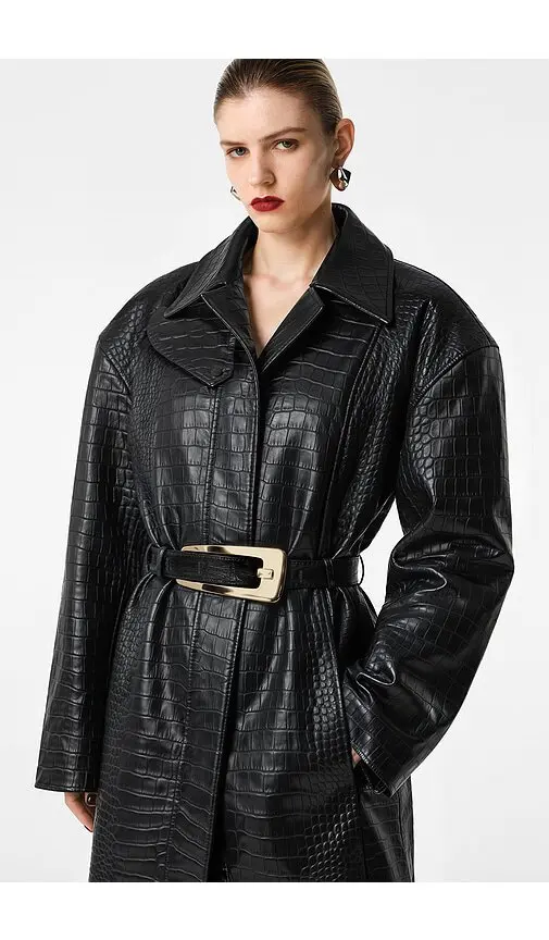 Revolve Nikita Embossed Leather Coat