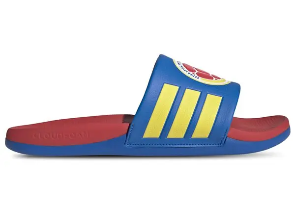 Adidas Adilette Comfort Slides Fifa World Cup 2026 Colombia - Royal Blue/solar Yellow/red
