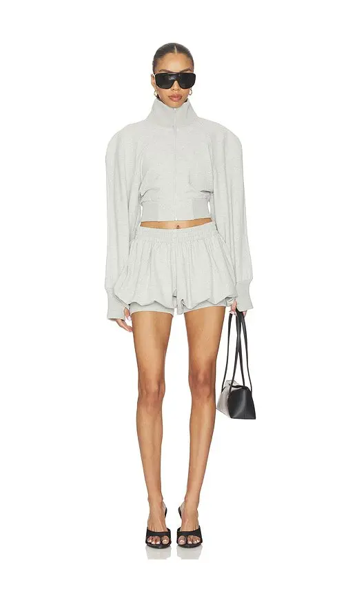 Norma Kamali Oversized Turtle Bomber Jacket - Grey