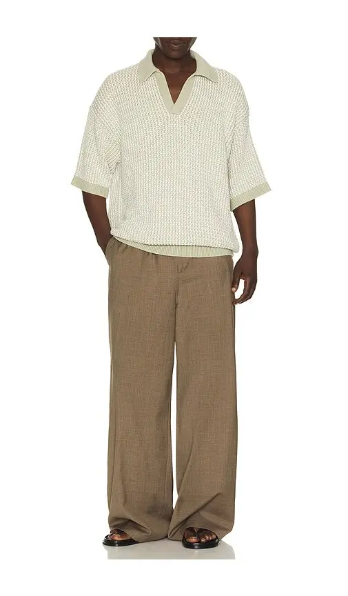 Helmut Lang Bicolor Polo In . Also - Olive