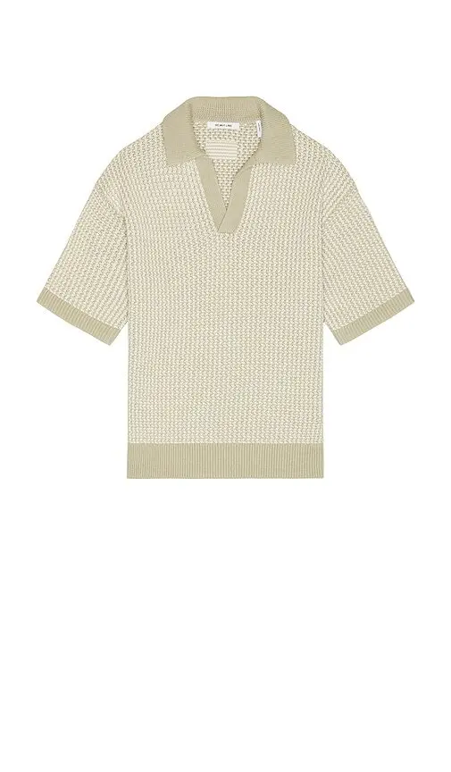 Helmut Lang Bicolor Polo In . Also - Olive