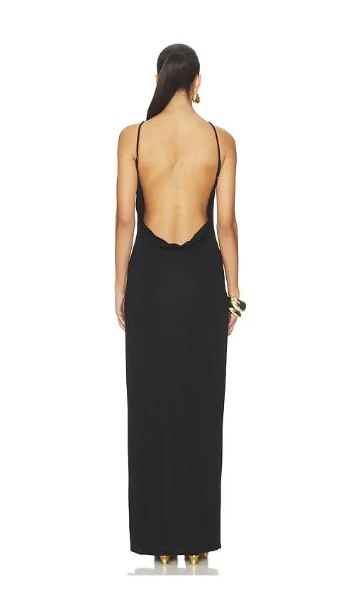 Cult Gaia Vaela Maxi Dress With Gold-tone Hardware And Slit