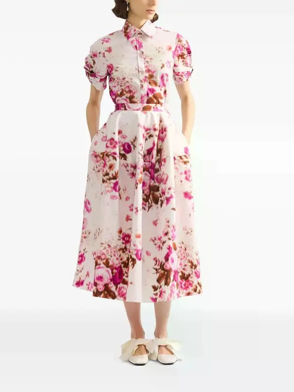 Erdem Floral-pattern A-line Skirt - Neutrals