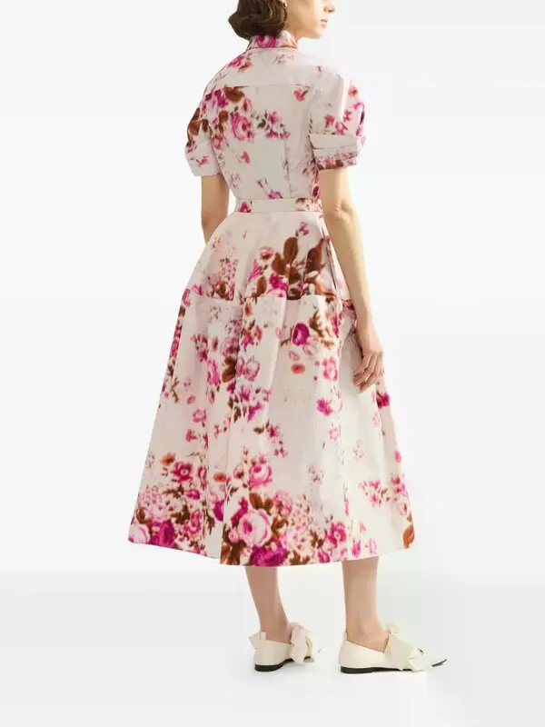 Erdem Floral-pattern A-line Skirt - Neutrals