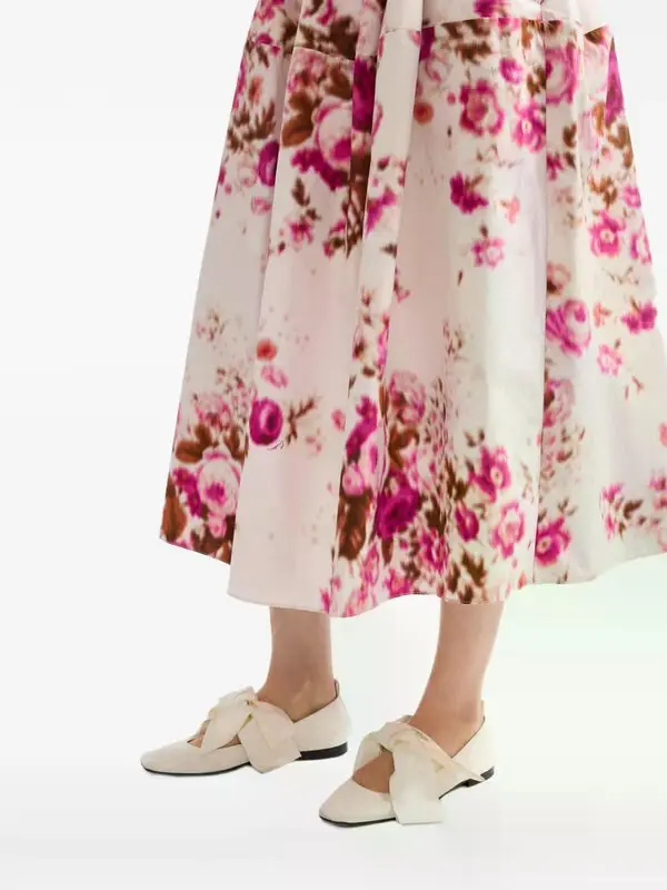 Erdem Floral-pattern A-line Skirt - Neutrals