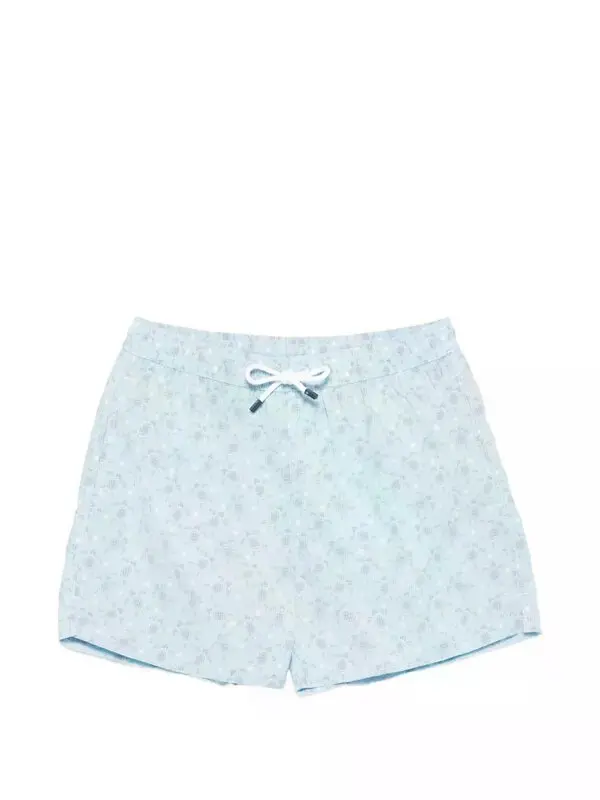 Fedeli Print Swim Shorts - Blue