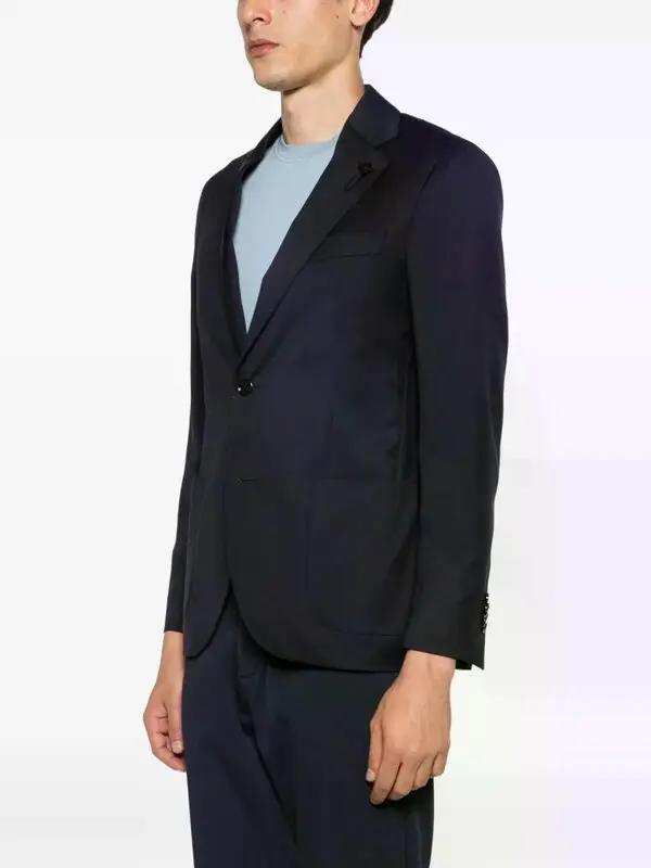 LARDINI Notched-lapel Blazer - Blue