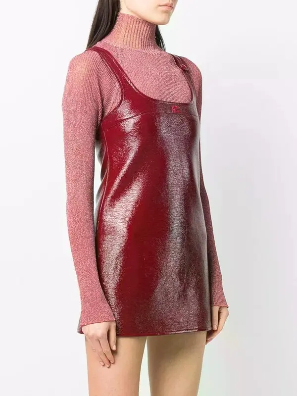 COURREGES Sleeveless Vinyl Mini Dress - Red