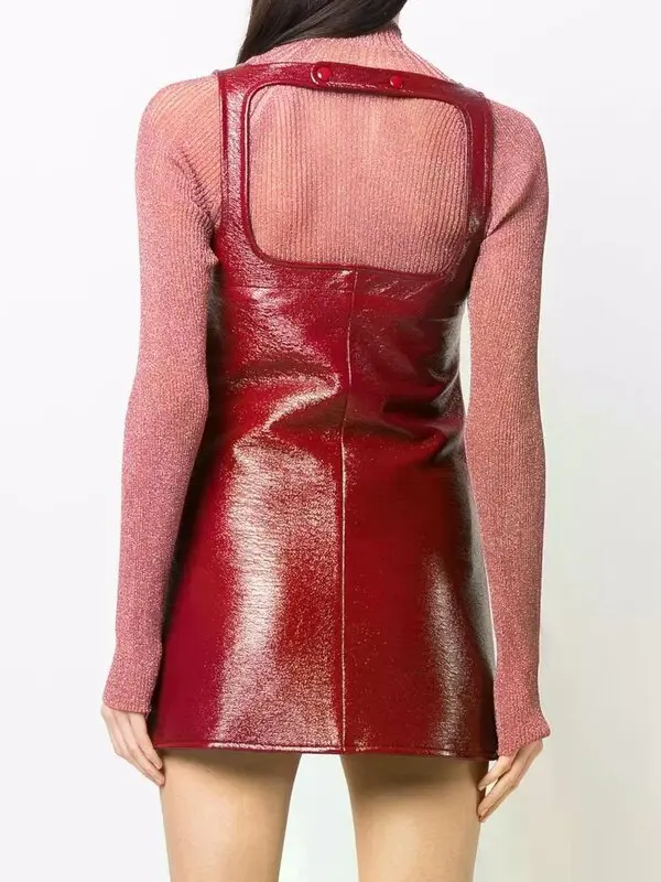 COURREGES Sleeveless Vinyl Mini Dress - Red