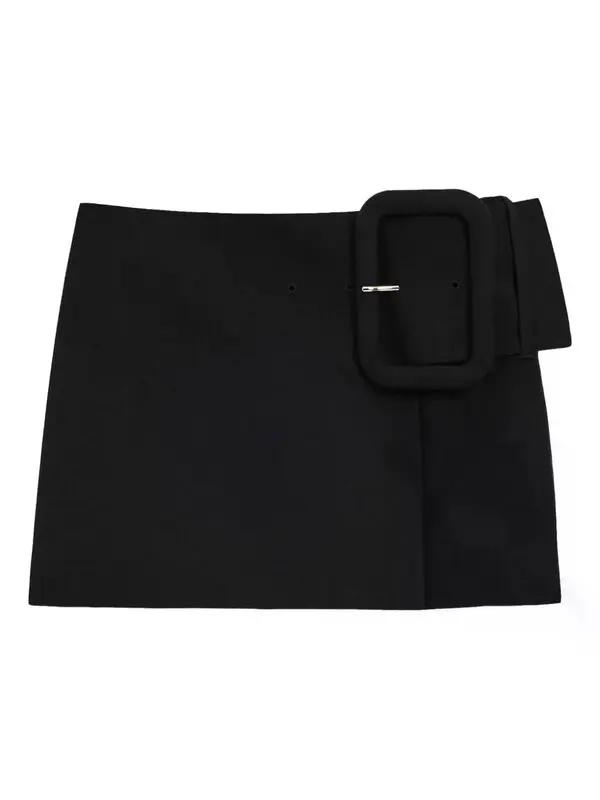 AMI Paris Wool Mini Skirt With Large Buckle