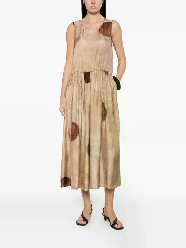 UMA WANG Polka-dot Pleated Midi Dress