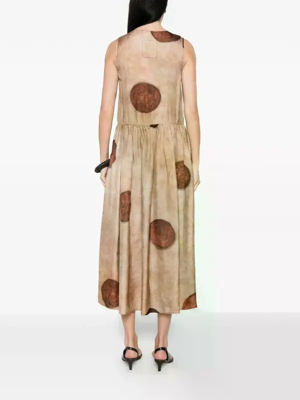 UMA WANG Polka-dot Pleated Midi Dress