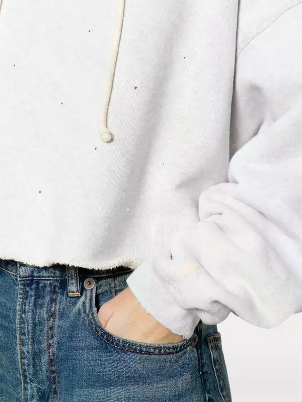 GOLDEN GOOSE Crystal-embellished Distressed Hoodie