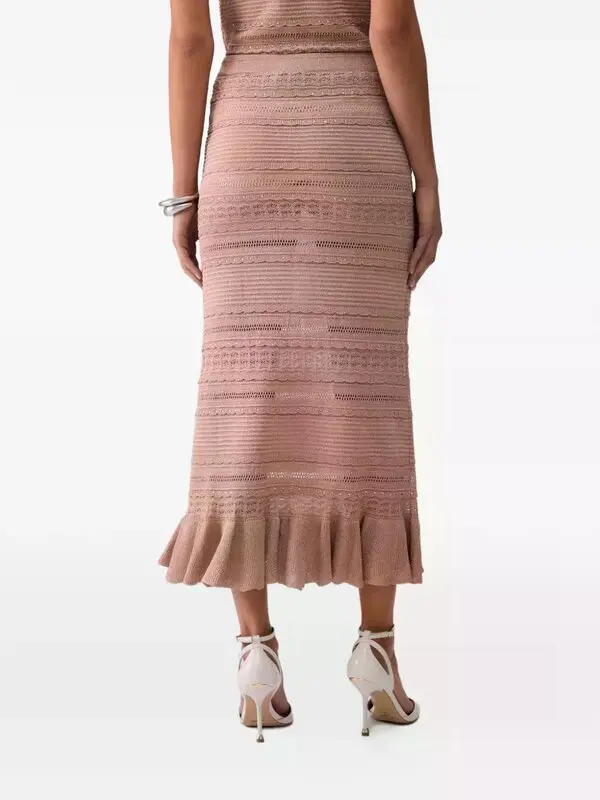 Liu Jo Openwork Knit Midi Skirt - Neutrals