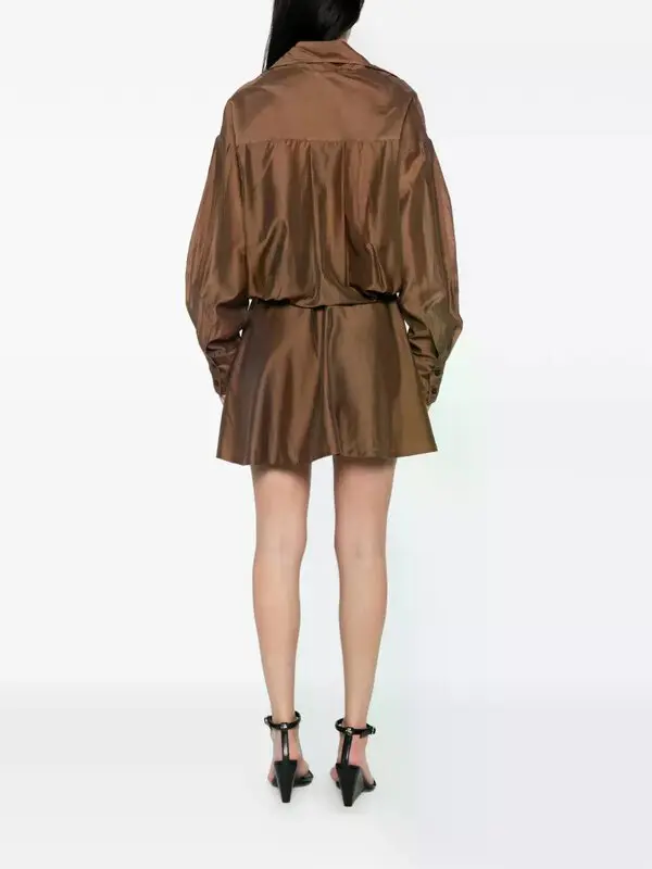 THELATEST Denise Mini Dress - Brown