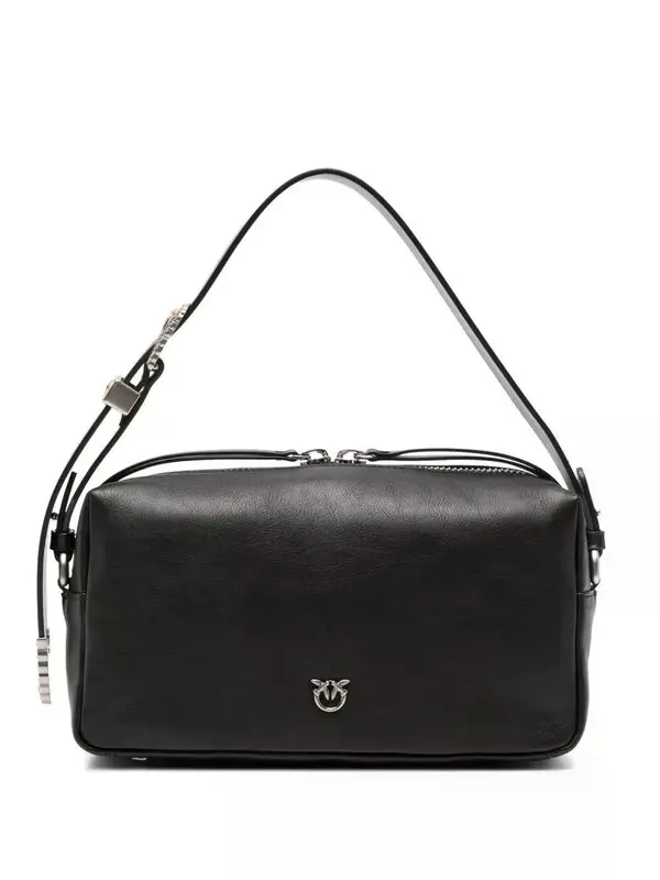 Pinko Logo Buckle Shoulder Bag - Black