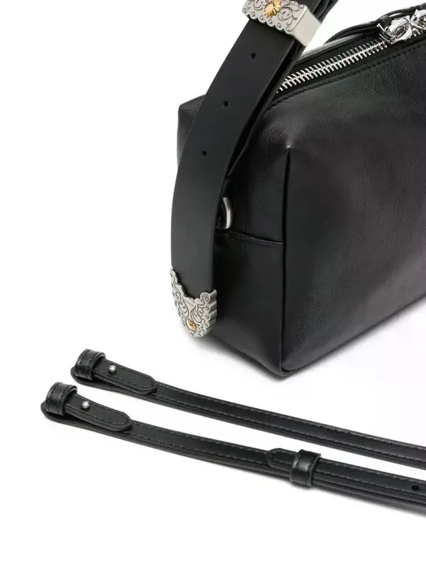 Pinko Logo Buckle Shoulder Bag - Black