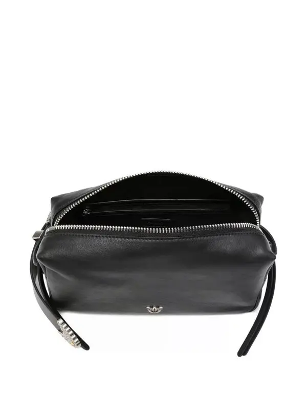 Pinko Logo Buckle Shoulder Bag - Black
