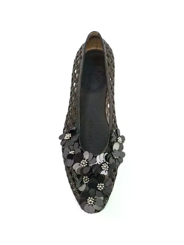 HEAVENLY JELLY Flower-embellished Ballet Flats