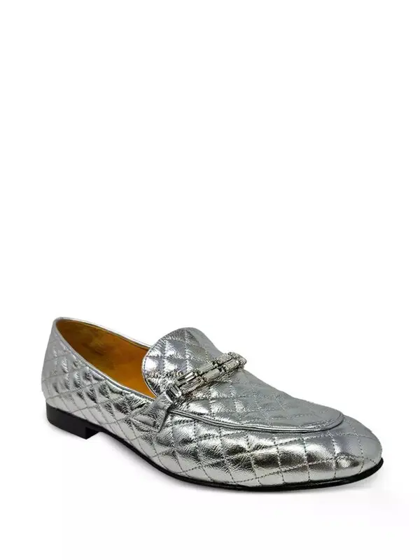 MADISON MAISON Quilted Loafers With -tone Embellishment - Silver
