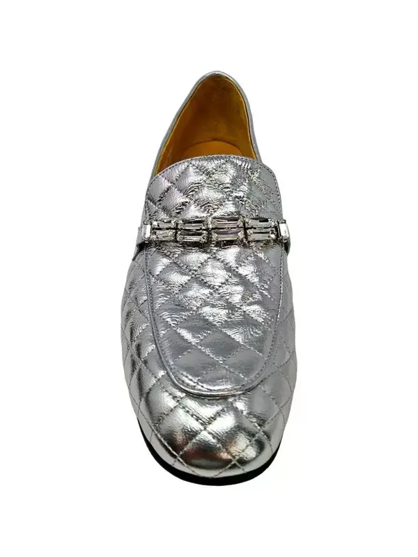 MADISON MAISON Quilted Loafers With -tone Embellishment - Silver