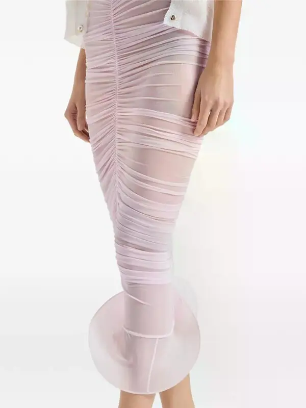 GENNY Ruched Ruffle Skirt