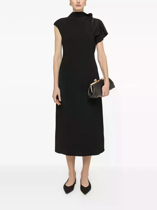 NISSA A-line Crepe Midi Dress