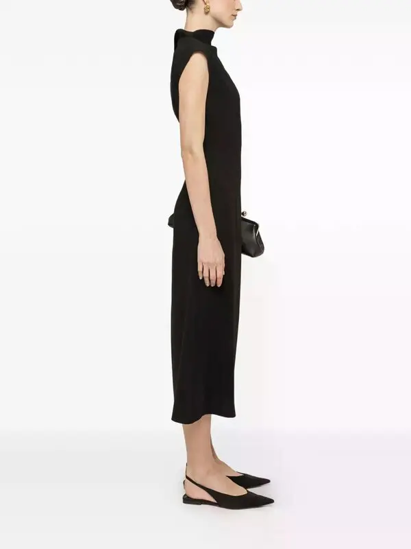 NISSA A-line Crepe Midi Dress