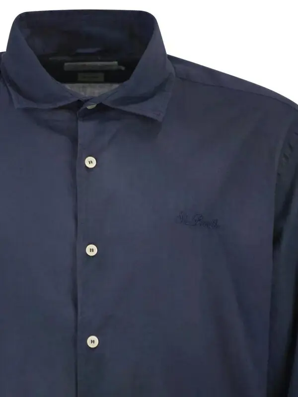 MC2 SAINT BARTH Embroidered-logo Shirt - Blue