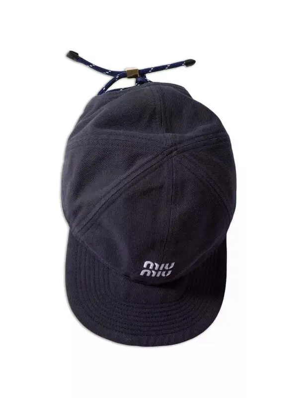 Miu Miu Embroidered Denim Baseball Cap - Blue