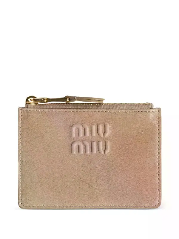 Miu Miu Nappa Leather Card Holder - Neutrals