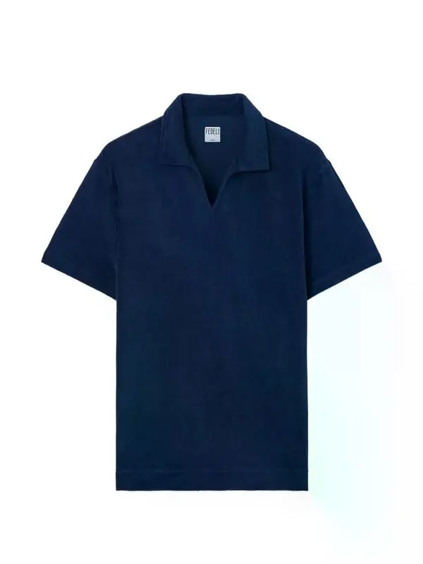Fedeli V-neck Knitted T-shirt - Blue