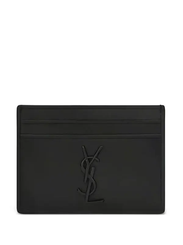 Saint Laurent Logo-plaque Leather Cardholder - Black