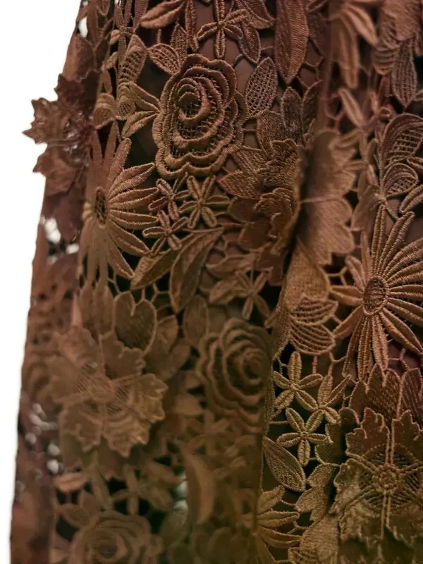 ROTATE BY BIRGER CHRISTENSEN Floral Lace Midi Skirt - Brown