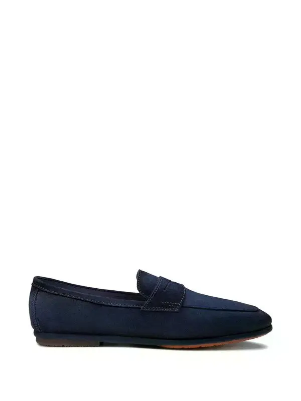 Santoni Suede Panelled Loafers