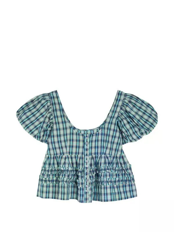 DAMSON MADDER Ruffled Check-pattern Blouse