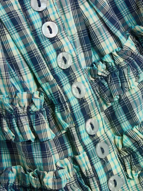DAMSON MADDER Ruffled Check-pattern Blouse