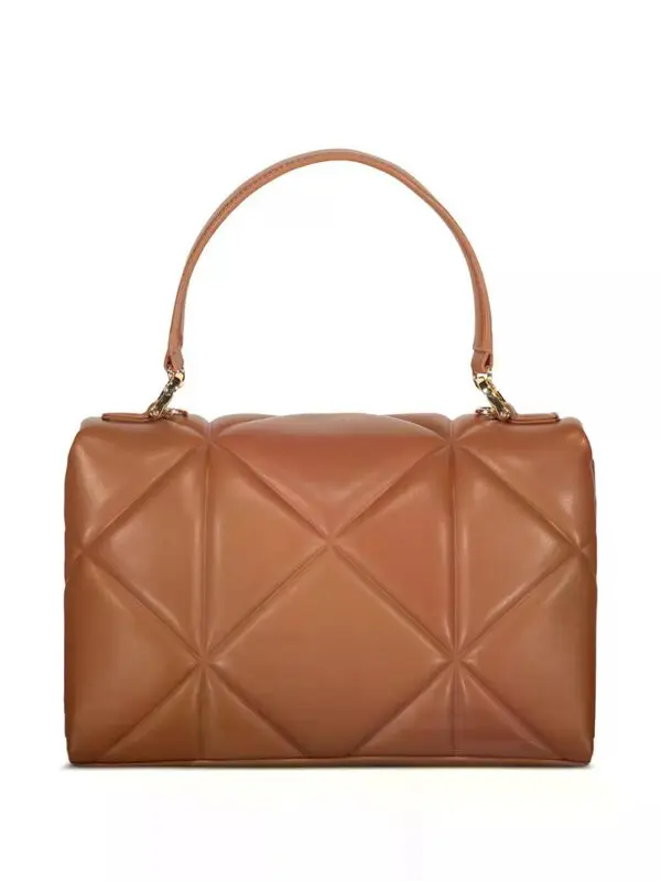 Moschino Quilted Tote Bag With Logo - Brown