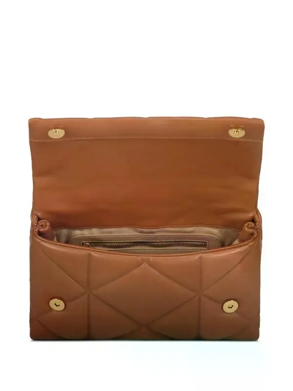 Moschino Quilted Tote Bag With Logo - Brown