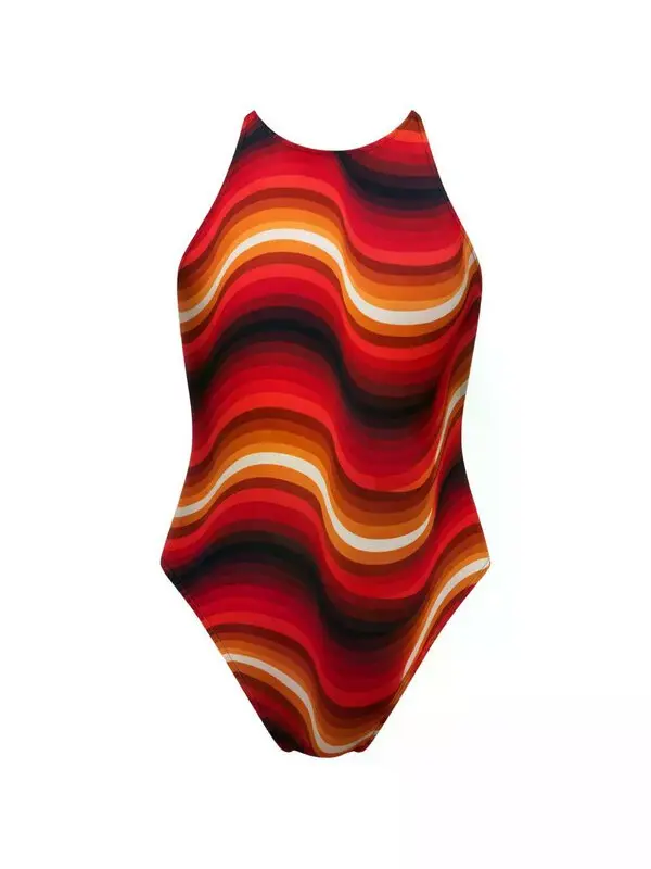 OSKLEN Wave-print Swimsuit - Orange