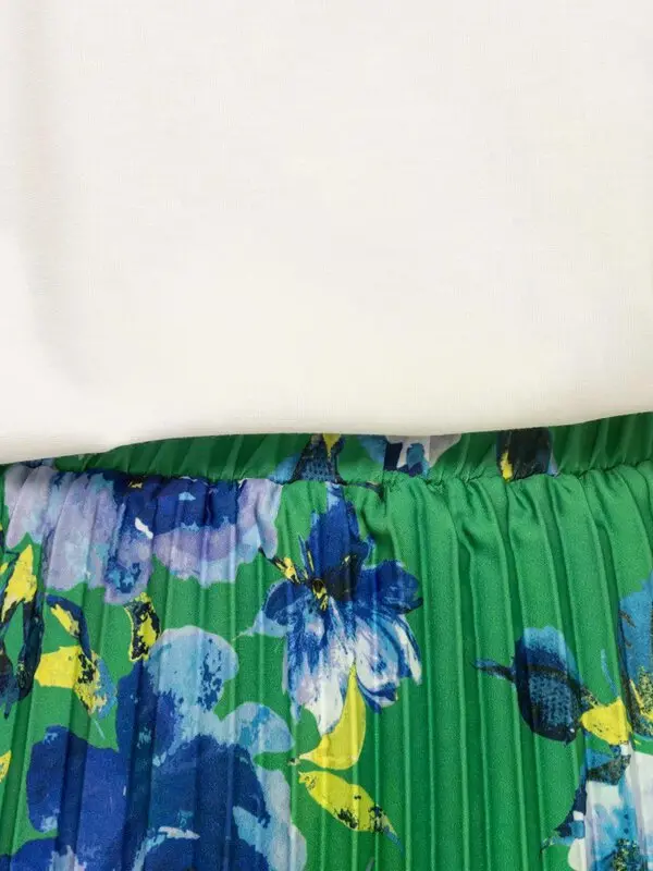 NISSA Printed Pleated Midi Skirt