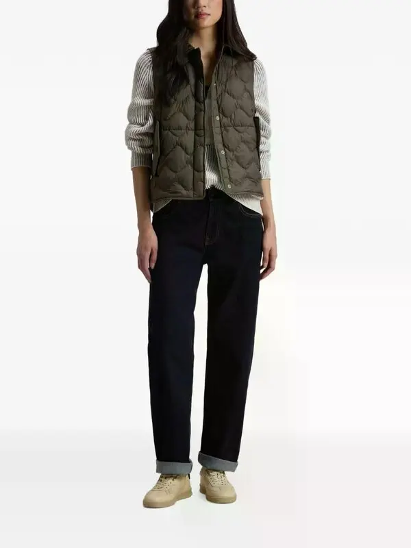 Woolrich Quilted Buttoned Gilet - Green